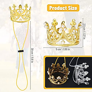 2Pcs Pet Birthday Party Crown for Small Dog with Adjustable Strap Hat Rhinestone Faux Pearl Crown for Birthday Party, Adoption Celebration or Gotcha Day Photos(Small)