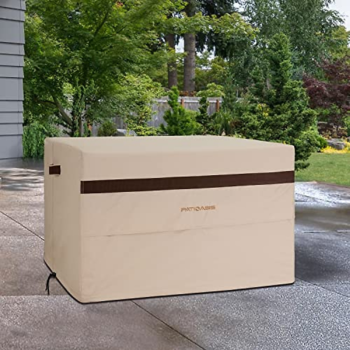 PATIOASIS Square Fire Pit Cover 32''L x 32''W x 24''H Heavy Duty 600D Outdoor Gas Fire Pit Table Covers Waterproof