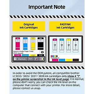 Compatible Brother LC3035 Ink Cartridges | High-Yield | 4 Pack | Latest Chipset ,Work with Brother MFC-J995DW, MFC-J805DW, MFC-J815DW XL for Brother LC3033 Ink Cartridges