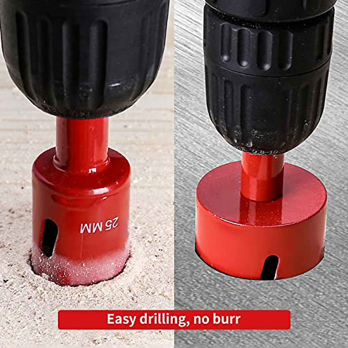 2-3/4 inch Hole Saw with Arbor Mandrel,HSS Bi-Metal & Heavy Duty Steel Design, for Metal,Stainless Steel,Cornhole Boards,Drywall,Plastic,Brass,Aluminum,Iron and Wood(70mm)