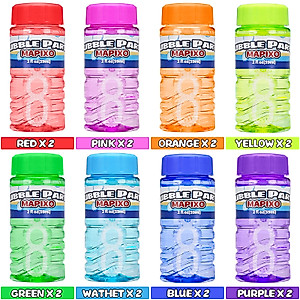 16 Pack Bubble for Kids Party Favors, Bubble Bottle with Wand Attached to The Cap, 8 Colors Bubbles Bulk Set with Gift Box, Blow Bubbles Solution Toy for Birthday, Summer, Goody Bag Stuffers Supplies