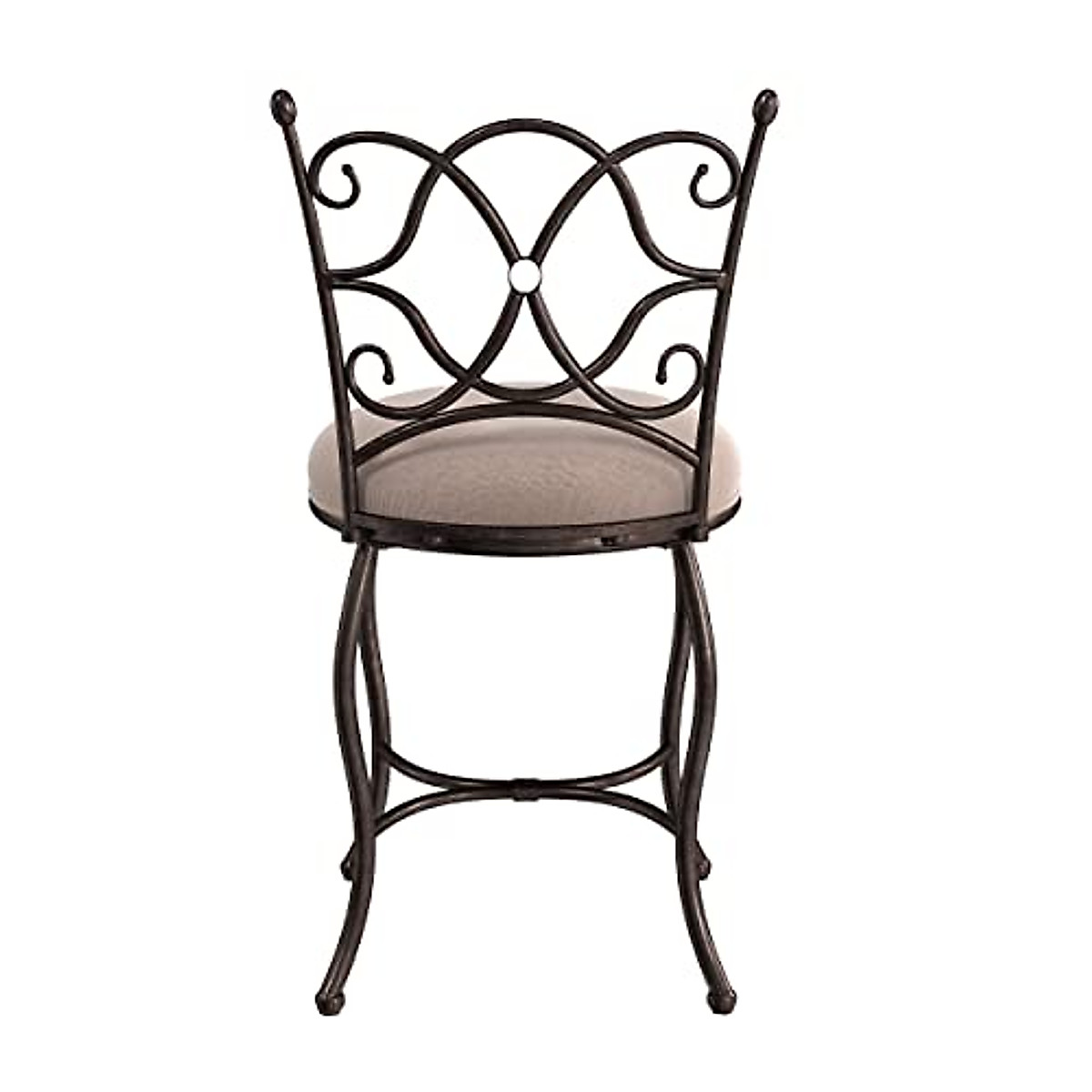 Hillsdale Furniture Vanity Stool Brody Metal, Rubbed Gray