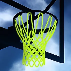 Glow in The Dark Basketball Net - Heavy Duty Outdoor Replacement Net for Basketball Hoops, Nylon Light-Up Hoop Net for Indoor and Outdoor Play, Durable Basketball Goal Net for Kids and Adults (1PCS)