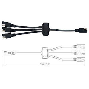 Sunway Solar Battery Charger SAE Adapters Connector,Solar Panel Combiner 3 to 1 Extension Wire for Expanding Solar Panel Battery Charger & Maintainer to One 12 Volt Battery