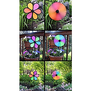 In the Breeze 6-Petal Flower Spinner, 10-Inch Neon Fusion Flower Spinner, 3 Pack, 2735
