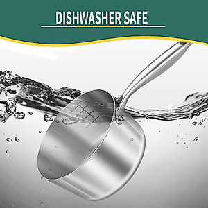 DELARLO Kitchen Tri-Ply Stainless 3-Quart Steamer Set With Glass Lid,with Ergonomic Handle, Multipurpose Sauce Pan, Sauce Pot，oven safe