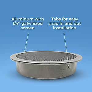 Rain Barrel Screen: 6 inch Aluminum Installs in Minutes - Keep Mosquitos and Debris Out Of Your Rain Barrel - Rain Barrel Diverter Kit - Rainwater Collection System - Rain Barrels - Rain Barrel Kit