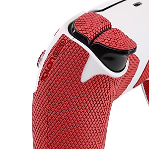TALONGAMES Controller Grips Compatible with Playstation 5 DualSense, Anti-Slip, Sweat-Absorbent, Textured Skin kit, for PS5 Controllers Handle Grips, Buttons, Triggers, D-pad (Pro Version - Red)
