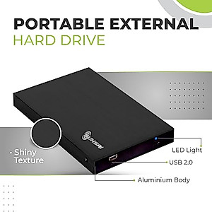 SUHSAI External Portable Hard Drive 500GB USB 2.0 HDD Storage and Backup Hard Disk Memory Expansion – Ultra Slim 2.5” Harddrive Compatible with PC, MAC, Laptop, Desktop Computer (Black)
