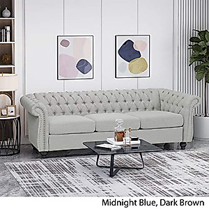 Christopher Knight Hom Norma Sofas, Cloud Gray, Dark Brown