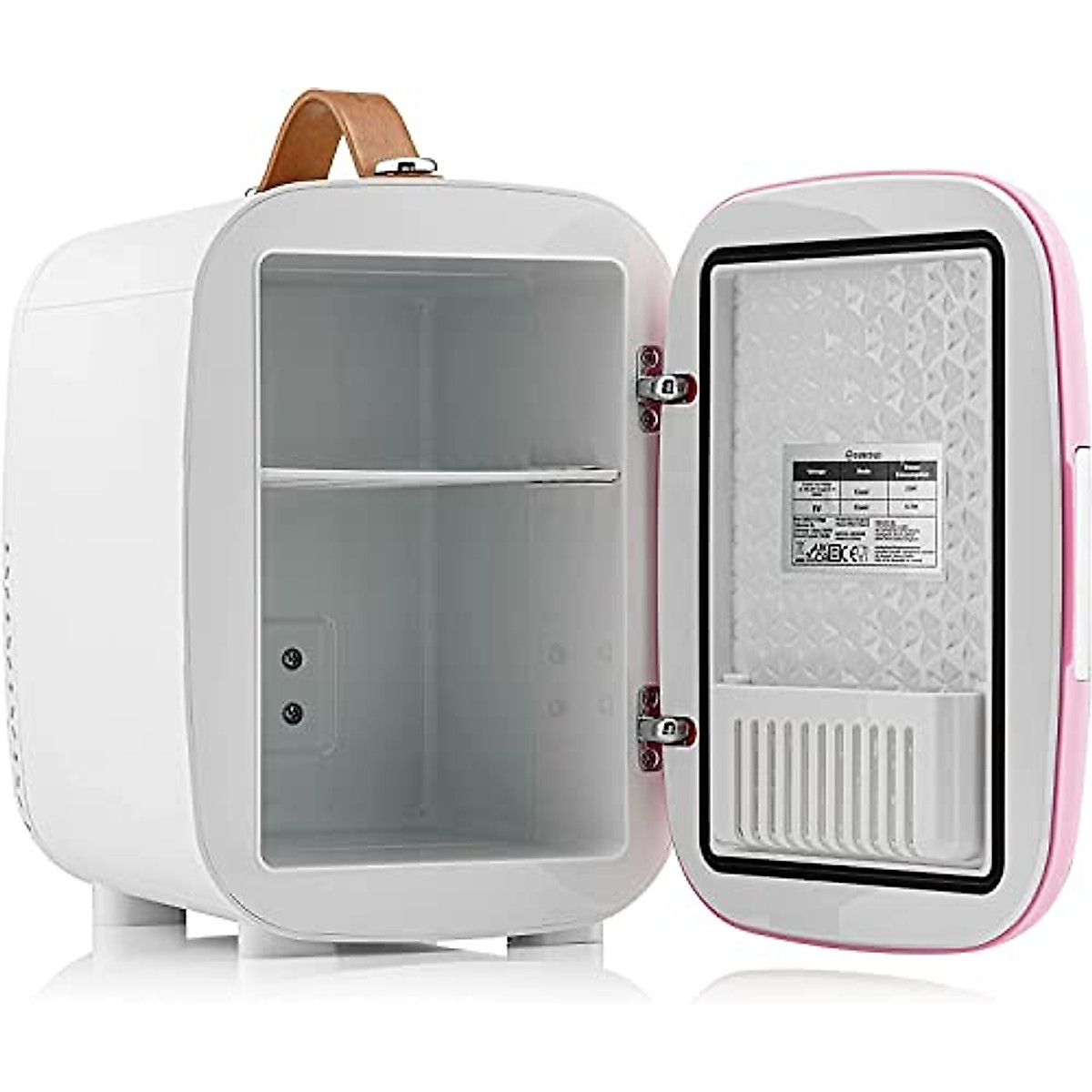 Subcold Pro4 Luxury Mini Fridge Cooler 4 Litre / 6 Cans AC & Exclusive USB ECO Power Option | Portable Small Refrigerator For The Office, Bedroom, Car, Travel, Skincare & Cosmetic (Pink)