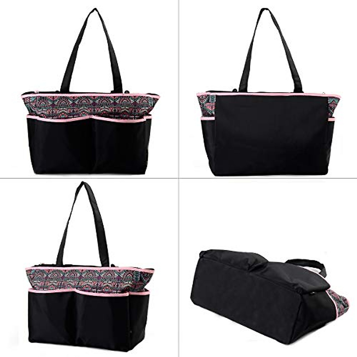 Diaper Tote Bag Diaper Bag - Nappy Bag Baby Diaper Totes for Mom Grils Unisex Maternity Nappy Bag Organizer Large Capacity Canva Tote Bag Beach Bag (Light Pink)