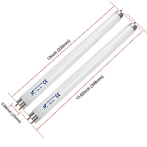 Generic 2 Pack 10W UV Bulbs Mosquito-lured Tubes Standard T8 Light Tube 10 Watts UV Light Bulb Replacement Compatible with 20W Electric Bug Zappers Mosquito Killers 13 Inches, White
