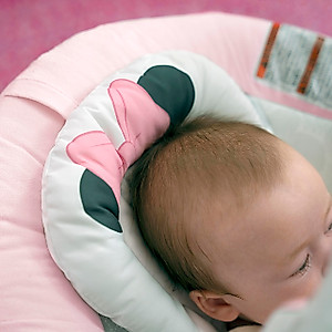 Bright Starts Minnie Mouse Rosy Skies Baby Bouncer with Vibrating Infant Seat, Music & 3 Playtime Toys, 23x19x23 Inch (Pink)