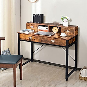 CZDYUF Work Study Desk with Storage Drawer Rack for Living Room Home and Office Computer Desk Work
