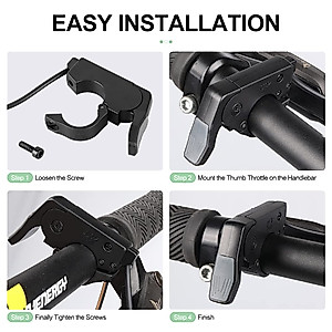 Thumb Throttle for Ebike Quick Disassembly Throttle for Electric Bike Compatible with BAFANG Mid Drive BBS BBS02 BBSHD Hub Motor, Waterproof 3 Pin Female Finger Speed Throttle Accelerator (TT-009)