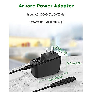 Replacement Charger for Andis 17150 17165 Shavers Charger ProFoil Lithium TS-1 TS-2, Arkare 5V 1A Electric Shaver Charger 5FT, Compatible for Andis Pro Foil Shaver