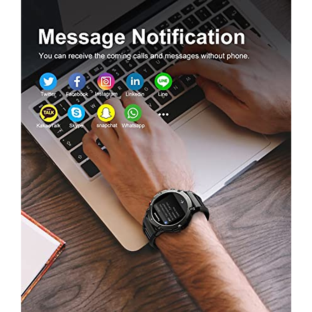 Military Smart Watch Men(Answer/Make Calls),Sport Outdoor Watch with Heart Rate/Blood Oxygen/Blood Pressure/Sleep Monitor,19 Sports Modes,Step Counter,IP67 Waterproof Fitness Tracker for Android iOS