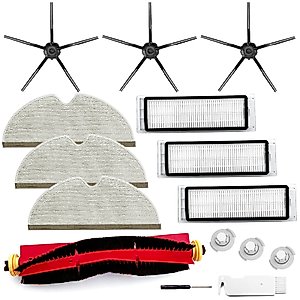 13 Pack Replacement Parts Compatible for Roborock S6 Pure S6 E4 S4 Max S6 MaxV S5 S5 Max S4 E2 E3 E5 E20 E25 E35 Xiaomi Mijia Robot 1 Main Brush 3 Filter 3 Side Brush 3 Mop Cloth 3 Water Tank Filter