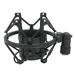 Rockville Metal Shock Mount for Studio Mic Recording Microphone (R Black)