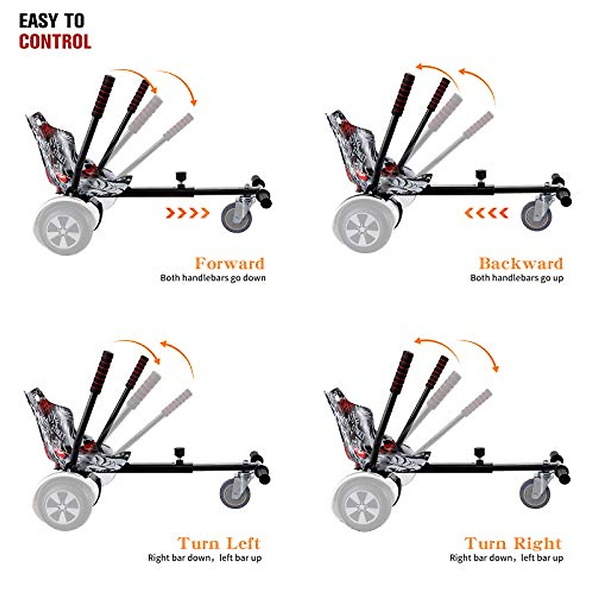 Camelmother Hoverboard Seat Attachment Transform Your Hoverboard into Go Kart for Kids or Adults,Adjustable Hoverboard Accessories for Self Balancing Scooter