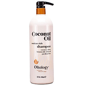 Oliology Coconut Oil Shampoo – Nutrient Rich Shampoo Restores Damaged & Lifeless Hair | Botanically Infused | Provides Intense Shine | Nourishing | Made in USA, Paraben Free & Cruelty Free (32 oz)