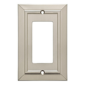 Franklin Brass Classic Architecture (1-Pack) Decorative Light Switch Cover Brushed Nickel 1-Gang Decorator/Rocker Wall Plate Single Switch Plate Cover Electrical Outlet Covers W35219-SN-C