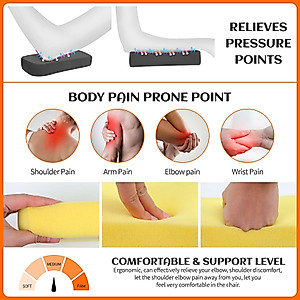 RULAER New Ergonomic Office Chair Arm Pads Super Soft Gaming Chair Accessories Gel Non-Slip Cover Removable Washable Kids Memory Foam Pillow-Help Relieve Elbow Fatigue(Set of 2) (Velvet,Gray)