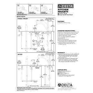 Delta Faucet 340-DST Collins Single Handle Kitchen with Integral Spray, Chrome, 3.00 x 13.00 x 23.00 inches