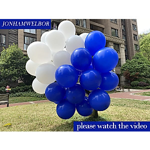 Jonhamwelbor White Balloons - 12 inch 70 Pack Matte Latex Helium Balloons for Wedding, Engagement, Birthday, Baby Shower Parties (with White Ribbon)