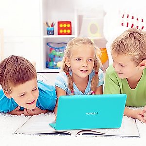 TOPOSH Kids Laptop 10.1 Inch Supports Windows 10 PC Notebook Computer 4GB RAM+64GB SSD Intel Celeron N3350 Dual-Core Graphics 1.1 GHz with US Keyboard WiFi Bluetooth-Green