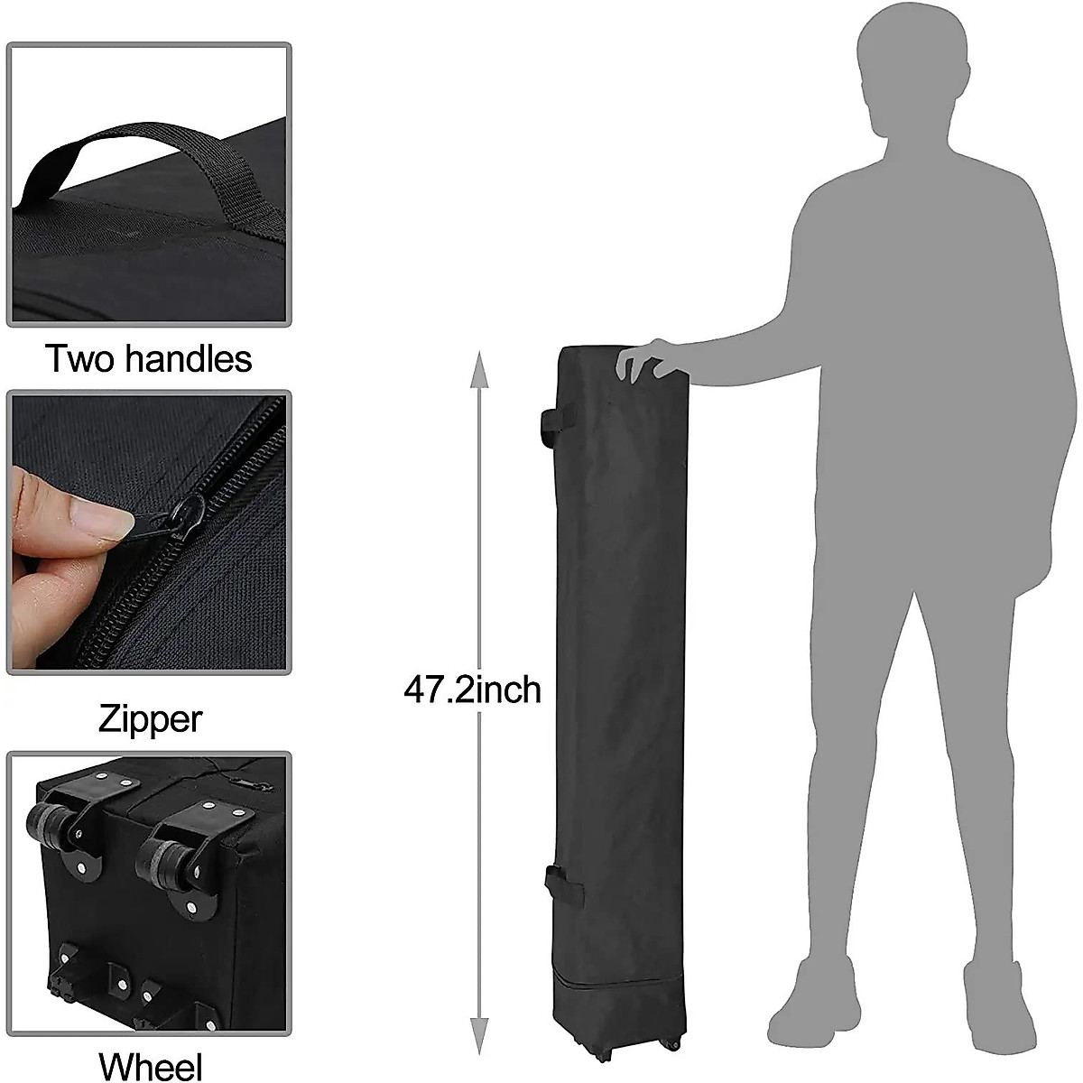 ZENY 10x10 Pop Up Canopy Tent Easy Set-up Outdoor Patio Canopy Adjustable Straight Leg Heights Instant Shelter with Wheeled Bag, Ropes