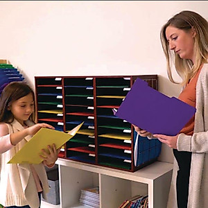 Really Good Classroom Oak Mail Center - 27 Slots - Revised