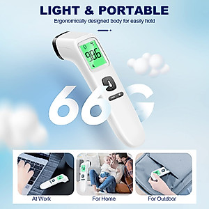 Non-Contact Thermometer for Adults and Kids, Digital Forehead Thermometer with Fever Alarm, Silent Mode and 35-Set Memory, Forehead/Object 2 in 1 Mode, FSA/HSA Eligible Thermometer 01