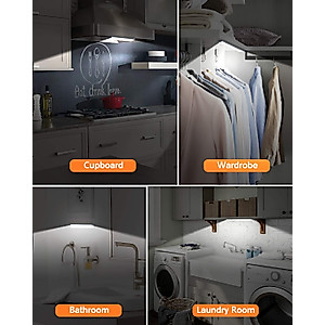 PRIORARE Led Under Cabinet Lighting Motion Sensor Wireless Rechargeable Cabinet Lights, Ultra Thin 30Led Battery Operated Closet Light for Kitchen, Closet (Pure White, 2Pack)