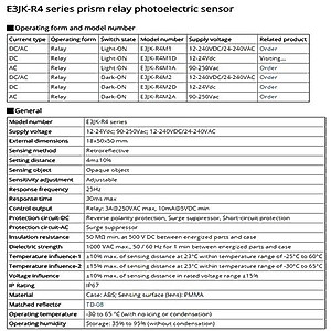 Taiss Photoelectric Beam Sensor E3JK-R4M1 Indoor Wall Mounted 12-240VDC 24-240VAC Retroreflective photoelectric Sensor Switch Proximity Switch 2M Cable Induction 3M