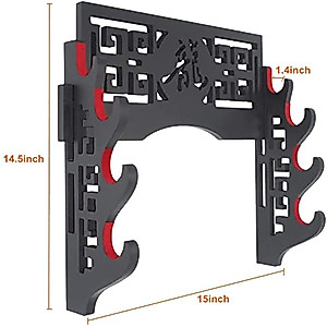 LUCKNIGHT Display Stand Wall- Mounted Sword Holder Display Stand with Felt Red Samurai Sword Wakizashi Display Holder Sword Stand (Color : 4 Tier Dragon)