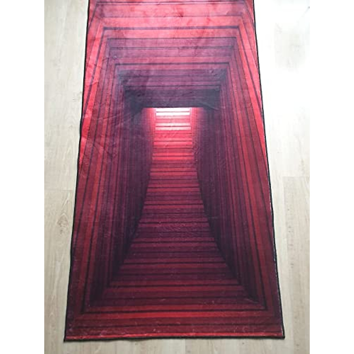 3D Vortex Rug, 3D Illusion Rug, Red Rectangular Illusion Rug, Vortex Illusion Carpet, 3D Effect, Optical Illusion (47”x70”)=120x180cm
