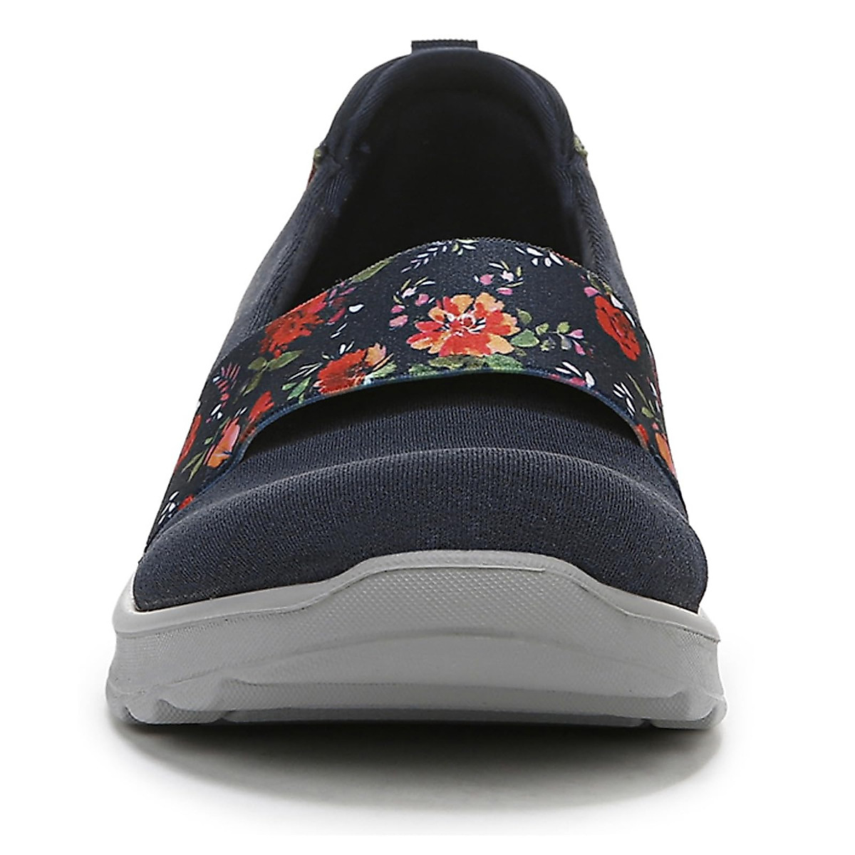 BZees Womens Gracie Slip On Navy Floral 7 M