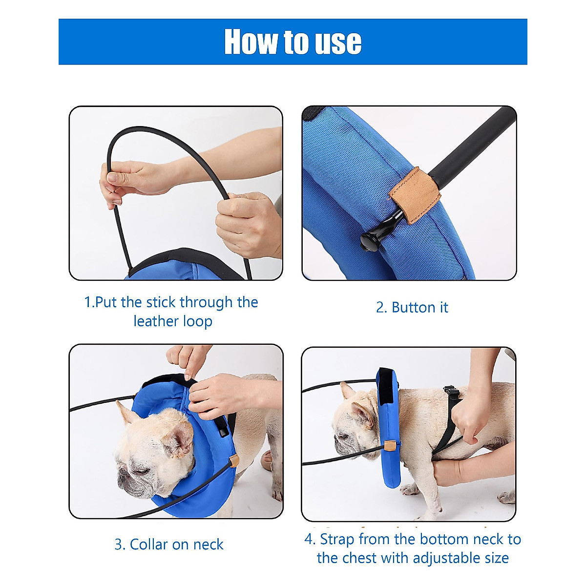 Blind Dog Bumper Halo,Harness Guiding Device for Blind Dog,Pet Anti-Collision Ring for Protective&Build Confidence,Blind Dog Accessories