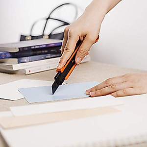 Utility Knife Heavy Duty Box Cutter| Craft 18mm Retractable and Auto Charge - Work Perfect in Everyday Use, TPR Handle, ABS Body and Anti Rust Blade Slot (3 Pack)