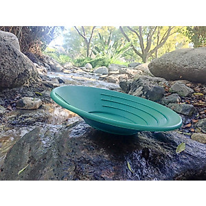 SE 14 Inch Gold Panning Pan - Three Riffles for Easier Mining and Prospecting (4 Pack Green)
