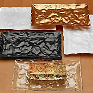 zappy 5 Pack Rectangle Heavy Duty Plastic Serving Tray 8.5" x 13.5" White Serving Platters Food Tray Decorative Serving Trays Wedding Platter Party Trays White