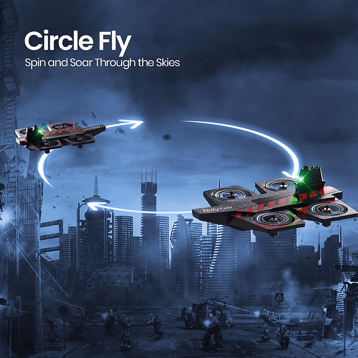 Holyton 2 in 1 Indoor RC Plane for Kids - Altitude Hold, 3D Flips, Headless Mode, 2 Batteries, Easy to Fly Airplane for Ages 8-12