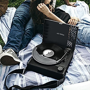 Victrola Revolution GO 3-Speed Bluetooth Portable Record Player with Built-in Speakers | Black VSC-750SB-BLK