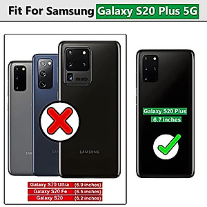 Compatible with Samsung Galaxy S20 Plus Case,Samsung S20 Plus Case with HD Screen Protector with Slide Camera Cover, 360°Rotation Ring Kickstand [Military Grade] Case for Galaxy S20+ Plus,Black