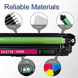 GREENRHINO Remanufactured Toner Cartridge Replacement for HP 650A CE273A CP5525 CP5525dn CP5525n CP5525xh M750dn M750n M750xh (Magenta, 1-Pack)