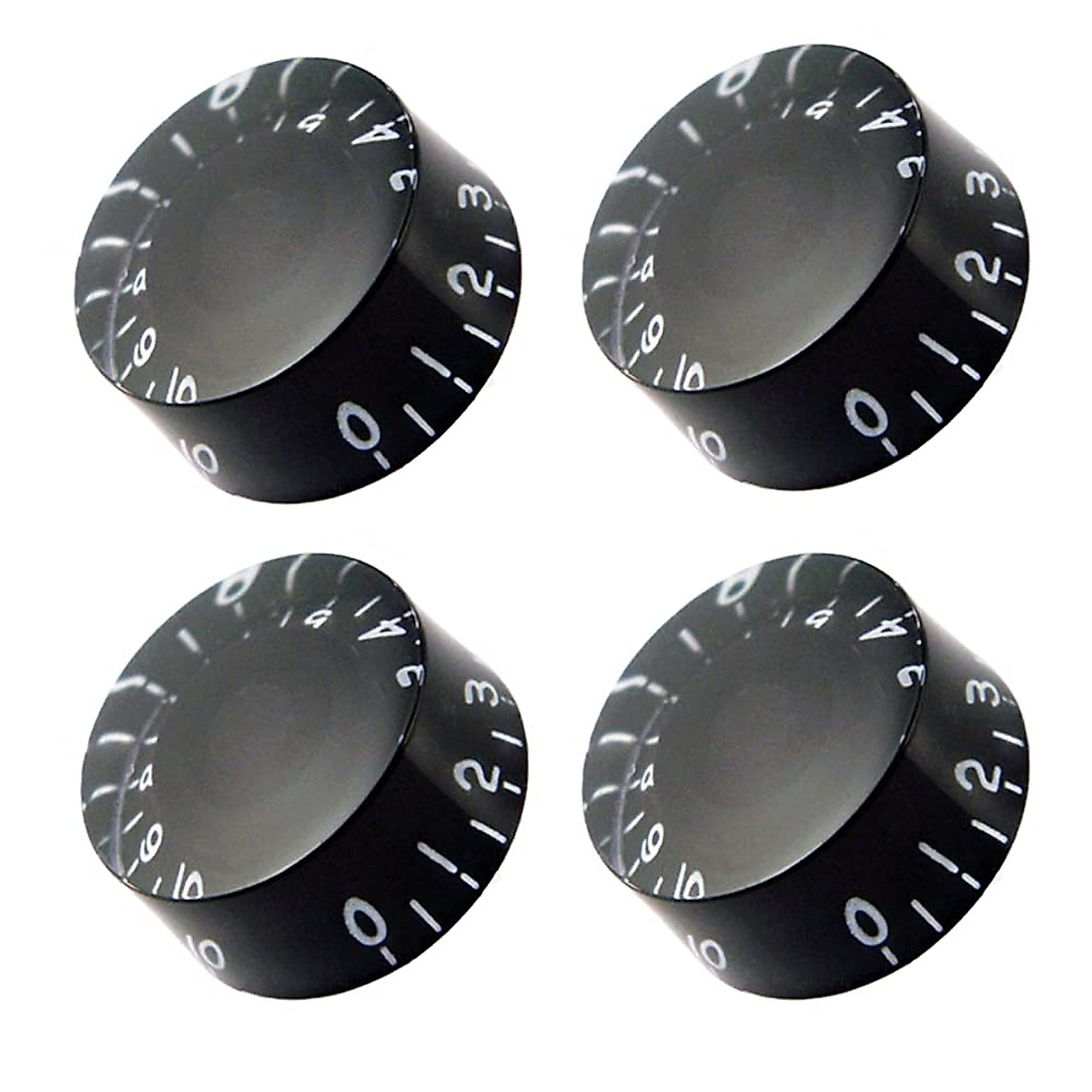 JD.Moon 4pcs Speed Control Knob for Electric Guitar Volume Tone Push on 6mm/0.24" Rotary Shaft (Black)
