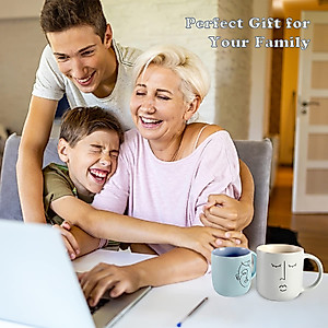 MagiCeramic 18 Oz Coffee Mug Yellow Tazas De Cafe Bonitas Microwave Large Clay Line Art Simple Modern Cup Fancy Diner Latte Personalized Artsy Gifts for Women Men, Yellow