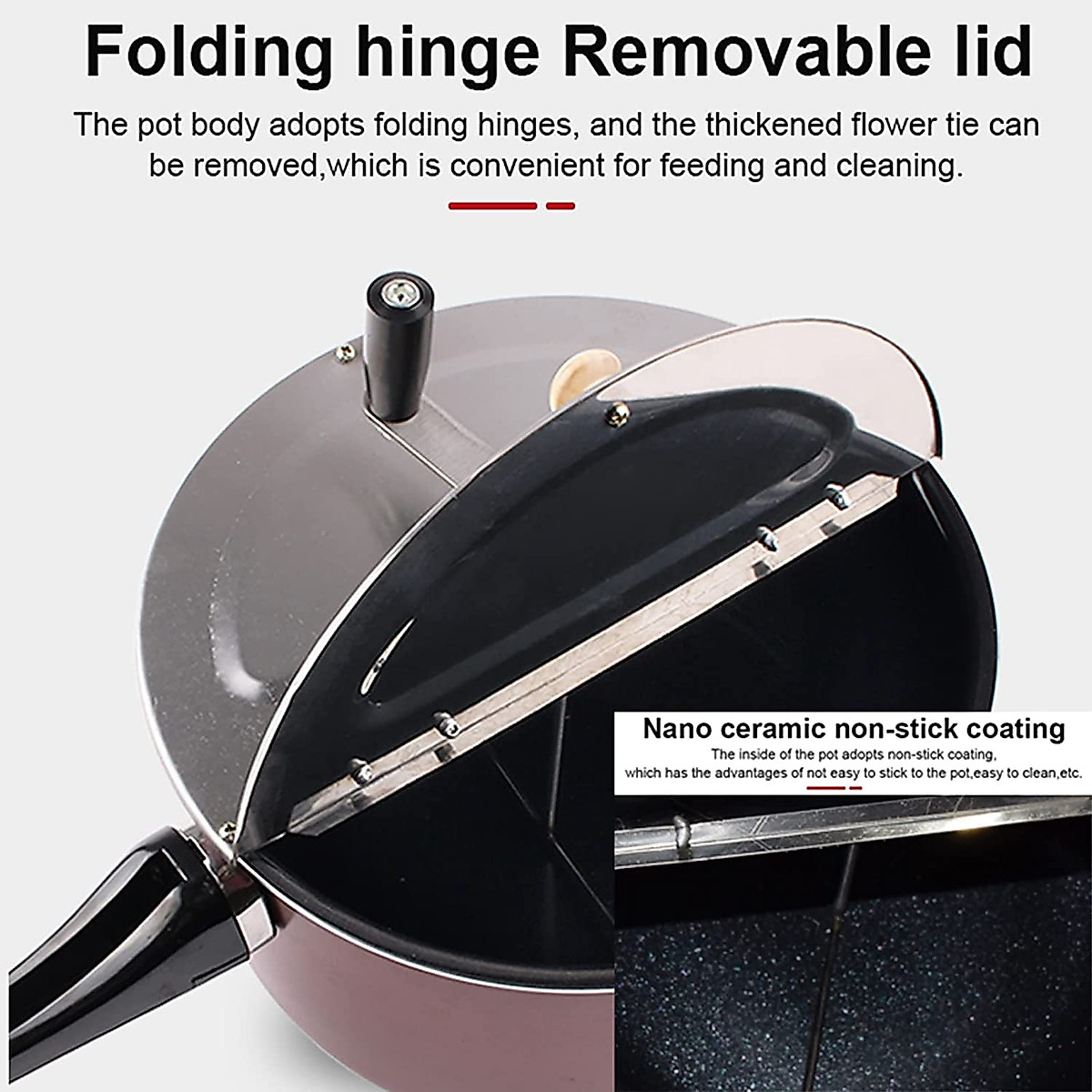 SHENGANG Stainless Steel Stovetop Popcorn Popper, Hand-Cranked Popcorn Maker, with Lid & Handle, Easily Make Classic Flavored Popcorn